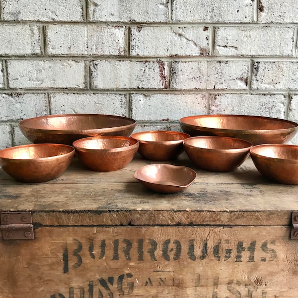 Copper Plate and Bowls - Etsy