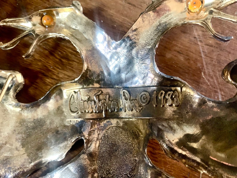 Vintage 1983 Christopher Ross Eagle Belt Buckle 24k Gold - Etsy