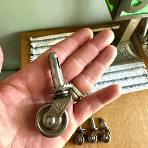 Salvaged Set of 4 Metal Casters Metal Wheel Casters Complete Set of 4 ...
