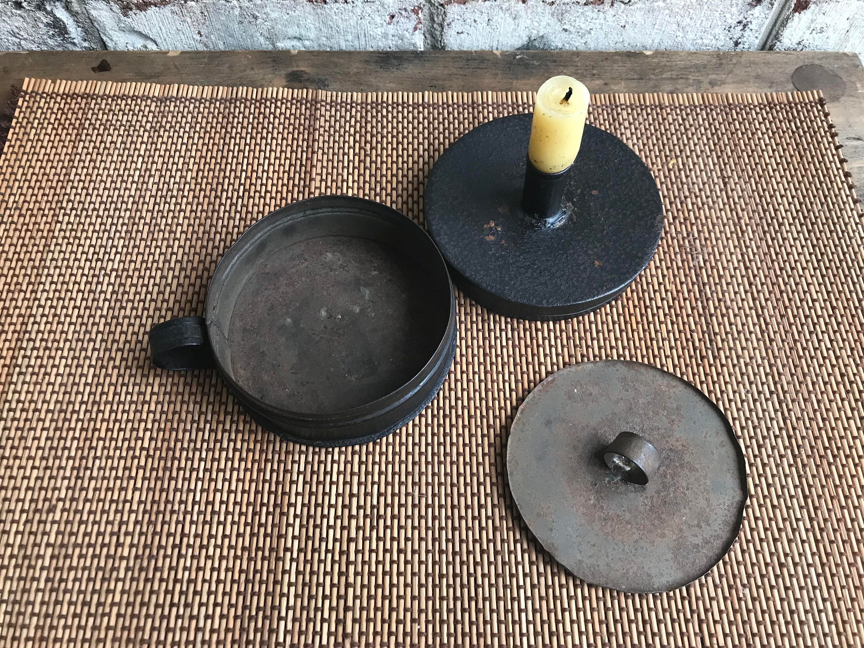 Antique Tinder Box Rustic Candle Holder Primitive Lighting | Etsy