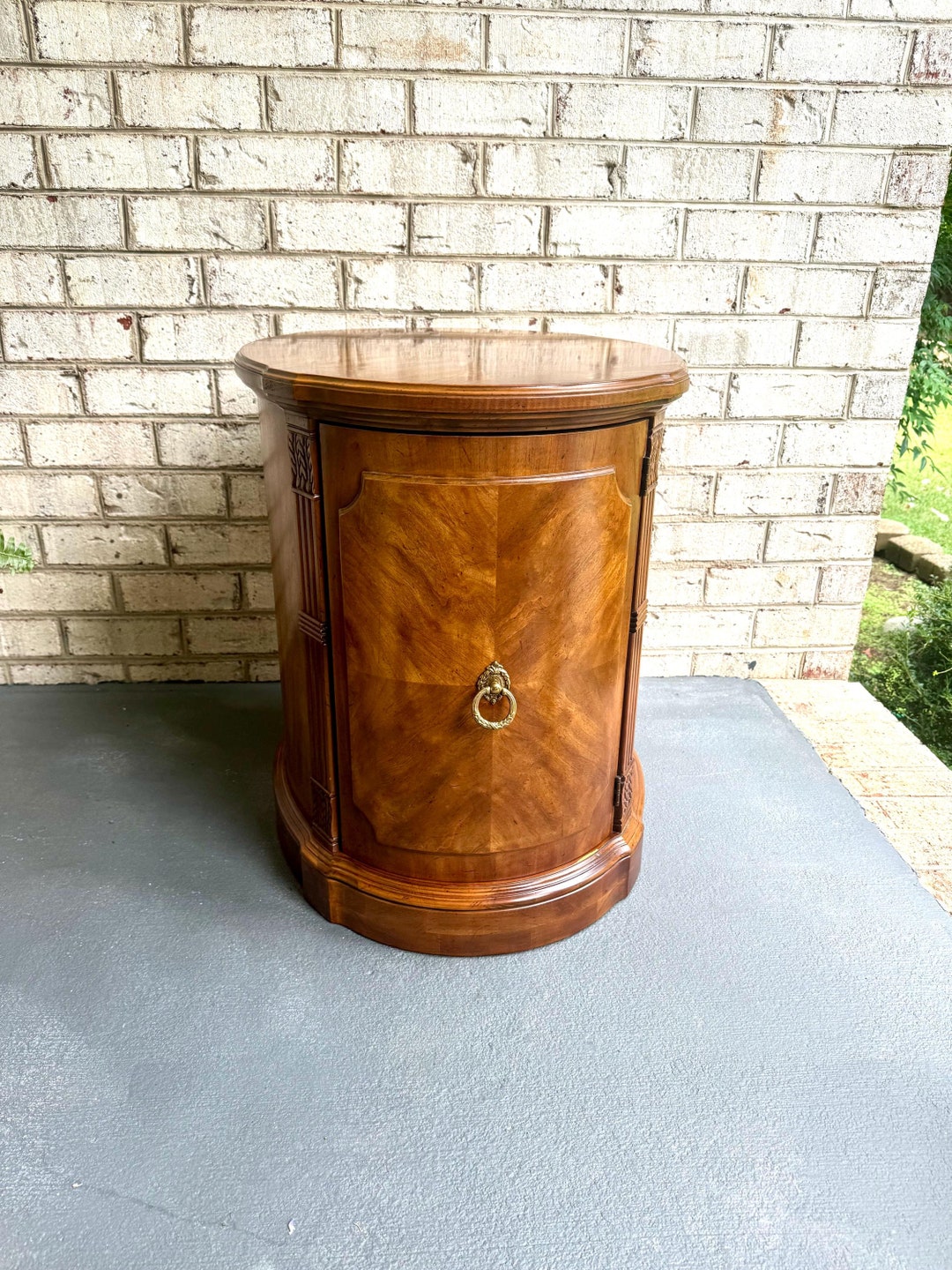 Vintage Drexel Heritage Oval End Table Cabinet | Drexel Heritage ...