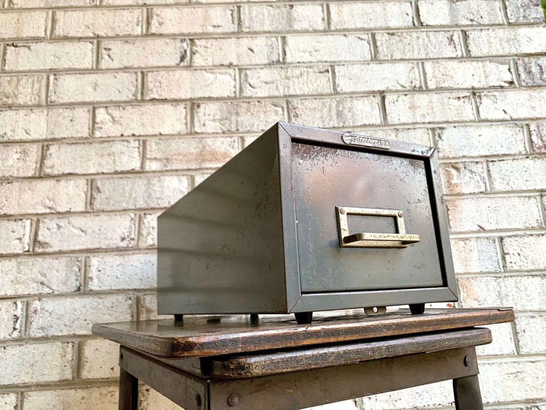 Vintage Rustic Steelmaster Cabinet | Metal Index Card Catalog | Single ...