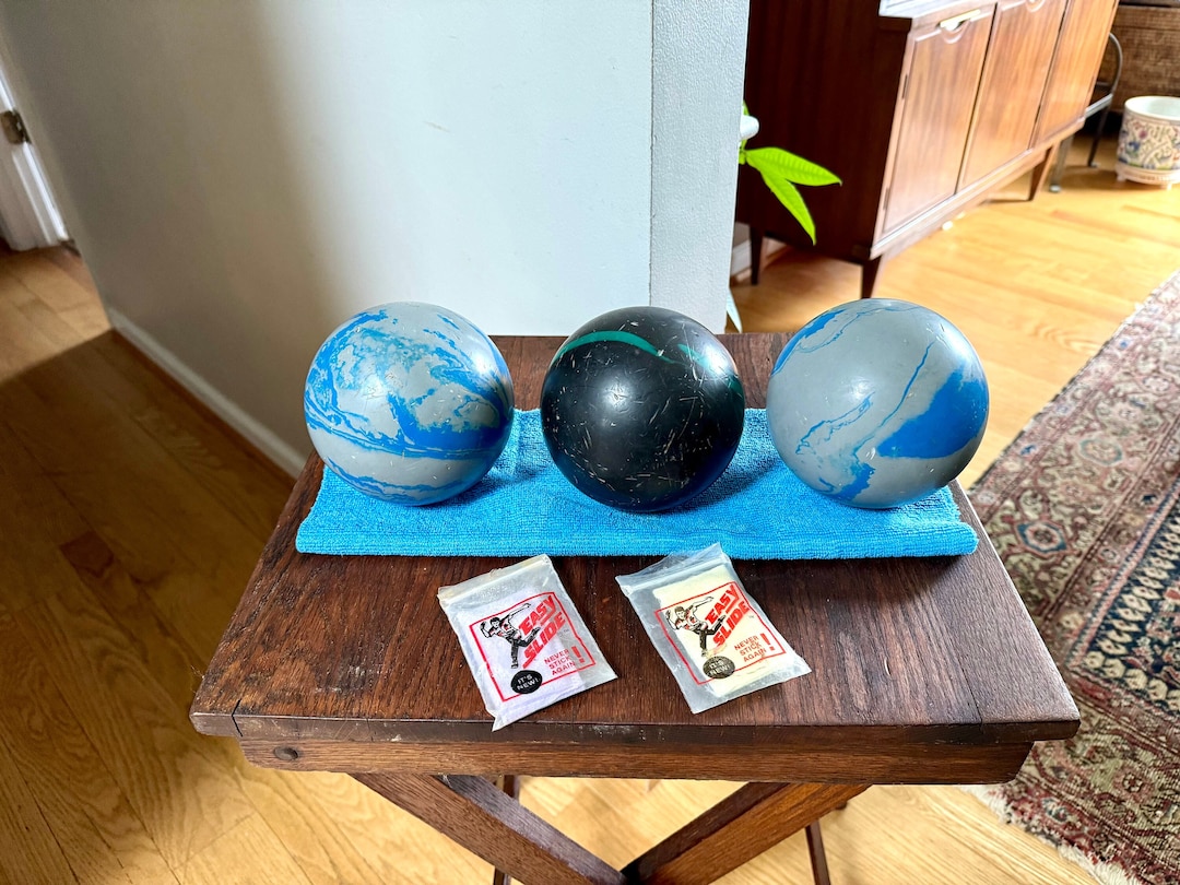 Vintage Marbleized Duck Pins Balls | Duck Pin Bowling Balls | Blue and ...