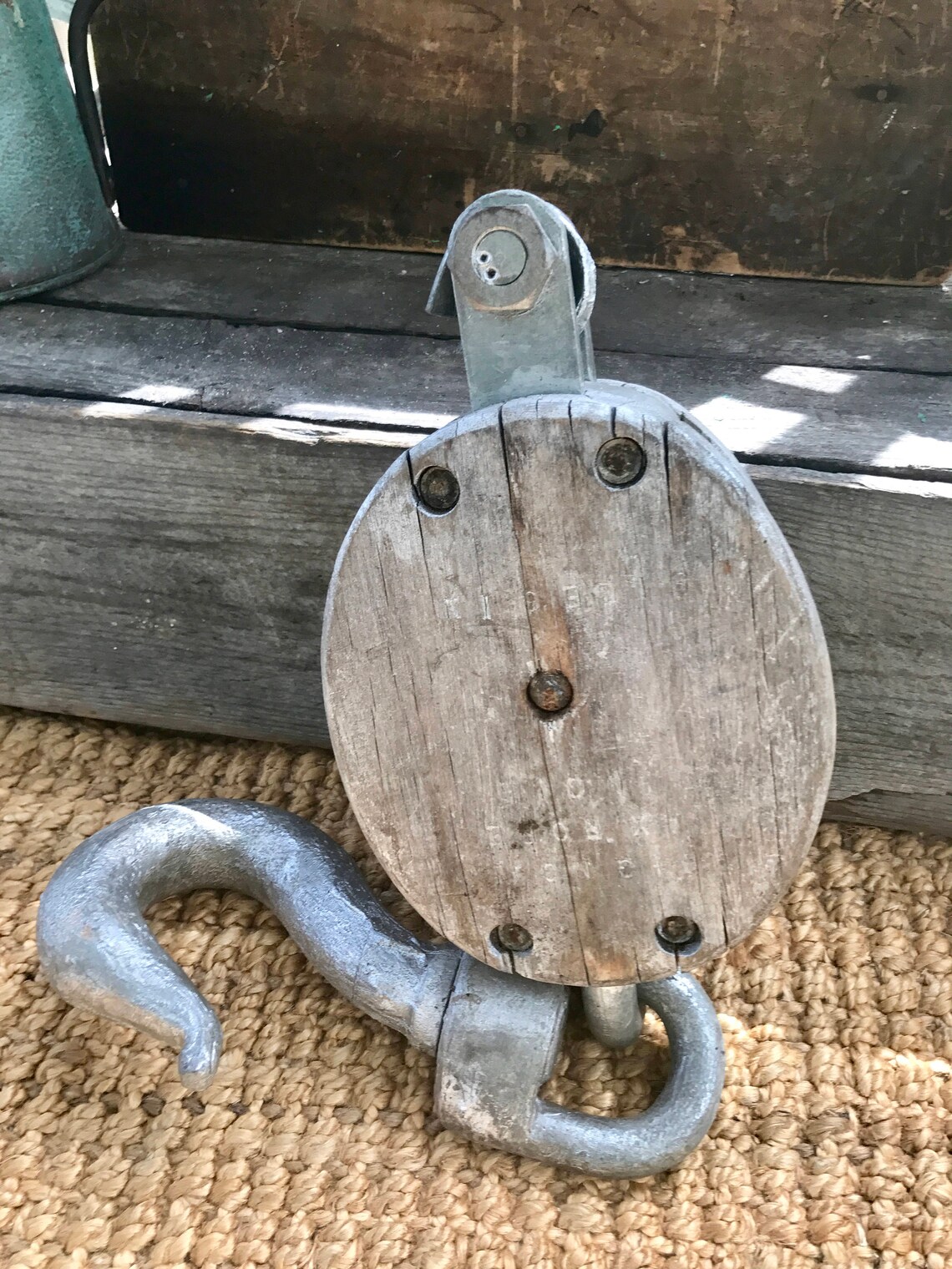 Antique Wooden Pulley Wood Block and Tackle Industrial - Etsy