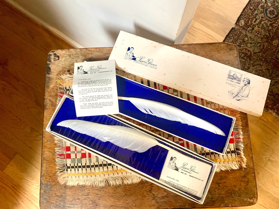 A Set of Two Lewis Glaser Goose Feather Quill Pens | Hand Cut Goose ...