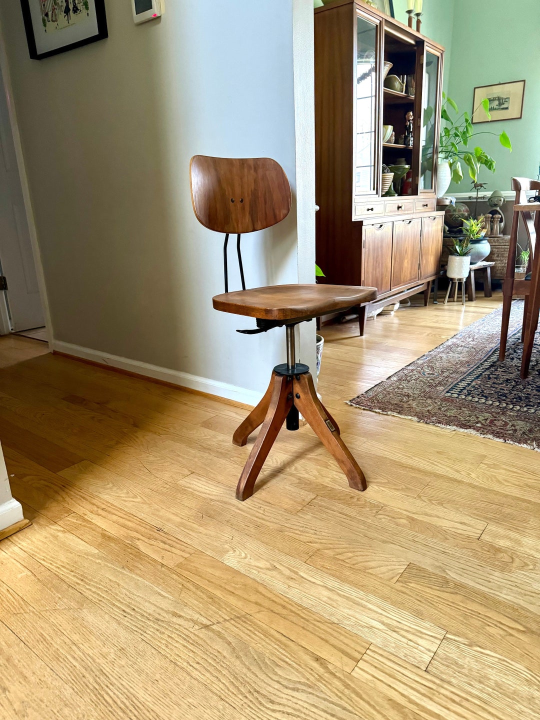 Vintage German Wooden Adjustable Chair MCM German Industrial Chair ...