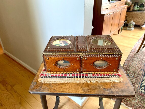 Vintage Wood Saw Tooth Tramp Art Box Tramp Art Jewelry Box | Etsy