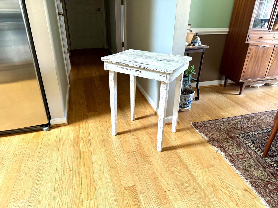 Vintage Distressed Small Table | Primitive Small Table | Tall ...