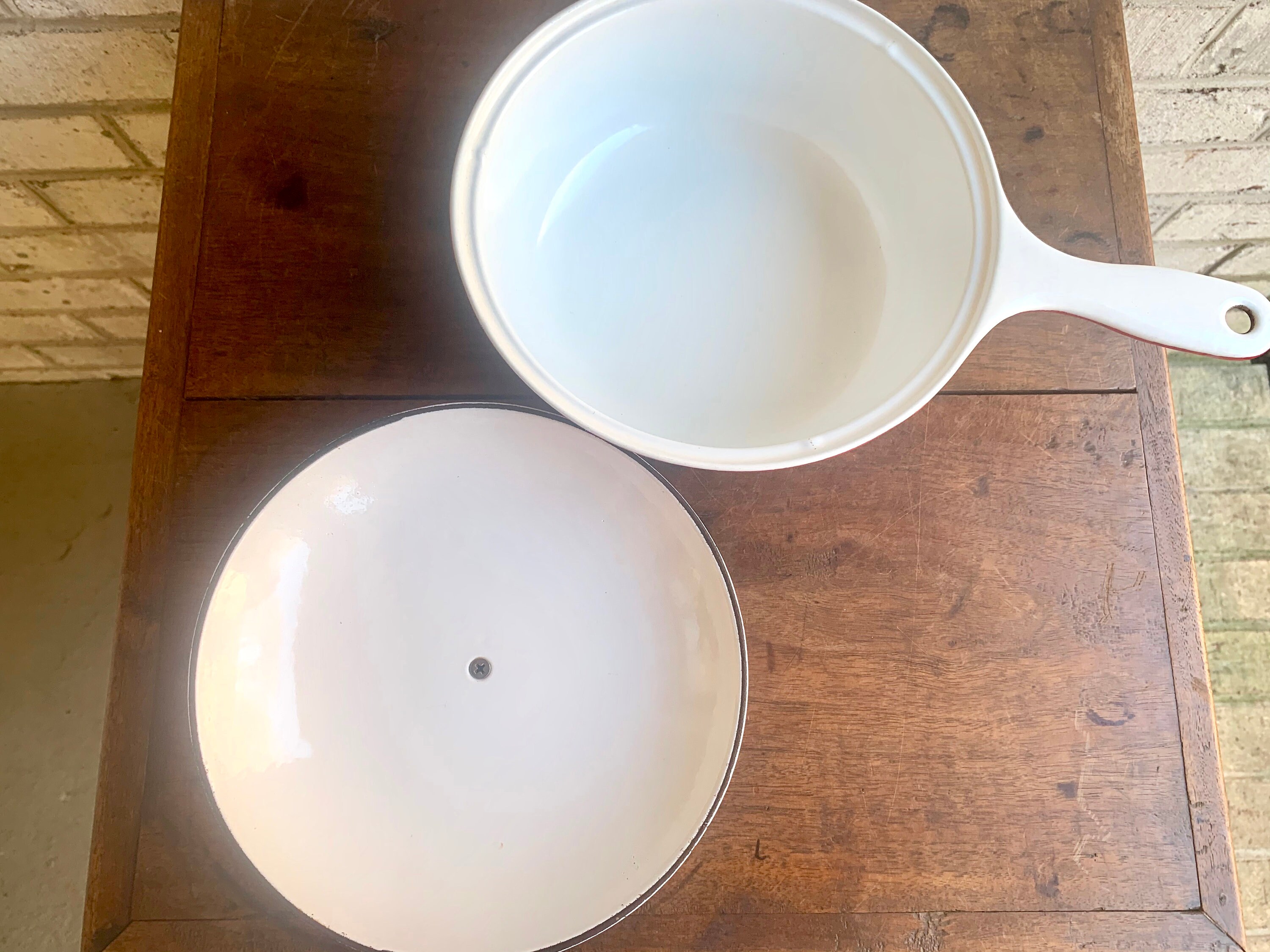 Vintage Red and White Enamel Prizer-ware Pot With Lid - Etsy