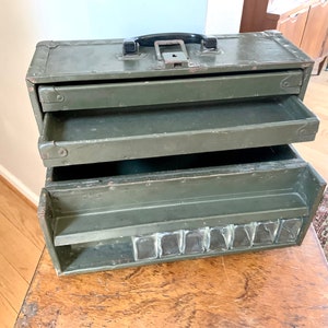 Vintage Military Tool Caddy Small Rauchbach Military Trunk Green US ...