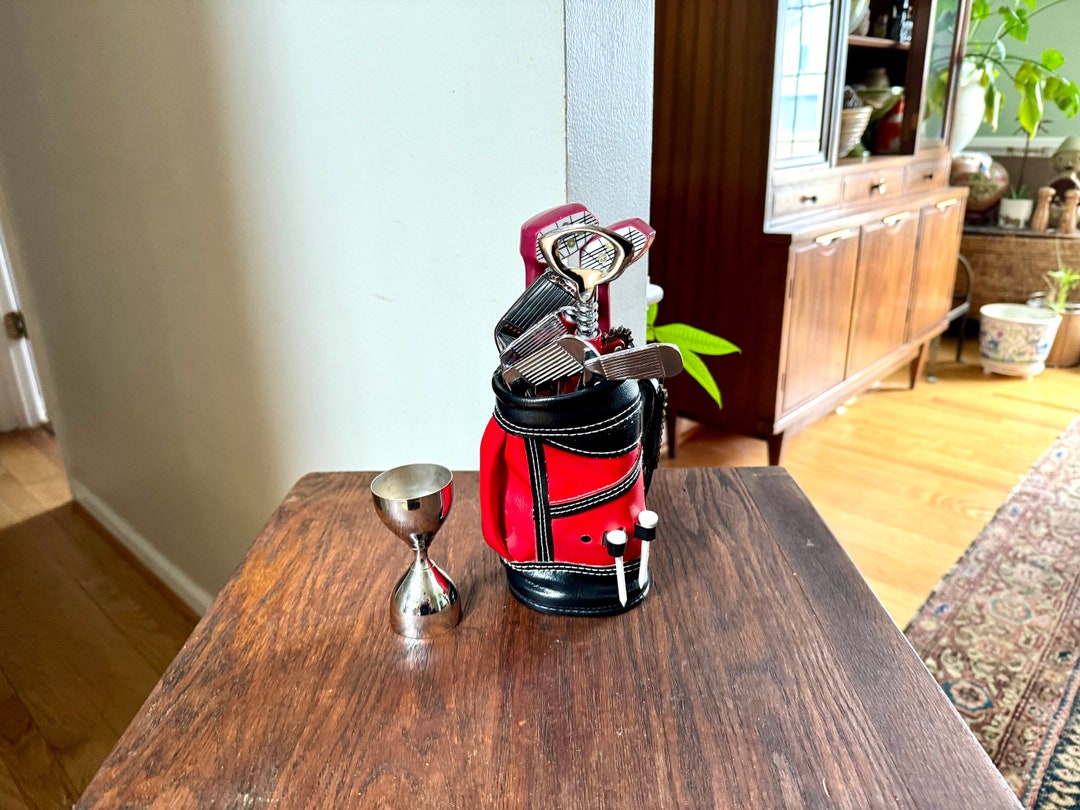 Vintage Golfbag Themed Bar Set Golf Bag Bar Tool Set Golf Themed ...