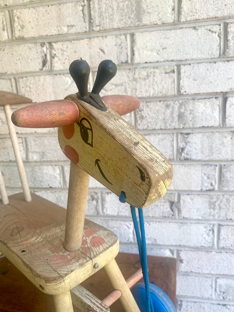 Vintage Wood Riding Giraffe Rustic Wooden Giraffe Riding Toy - Etsy