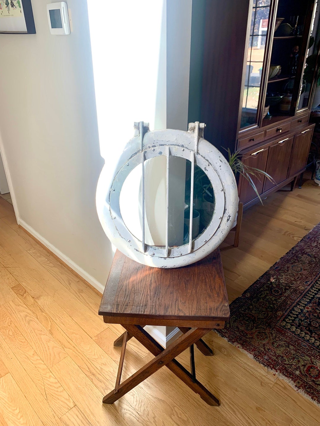 Vintage Large Distressed Paint Porthole | Ship's Porthole With Screen ...