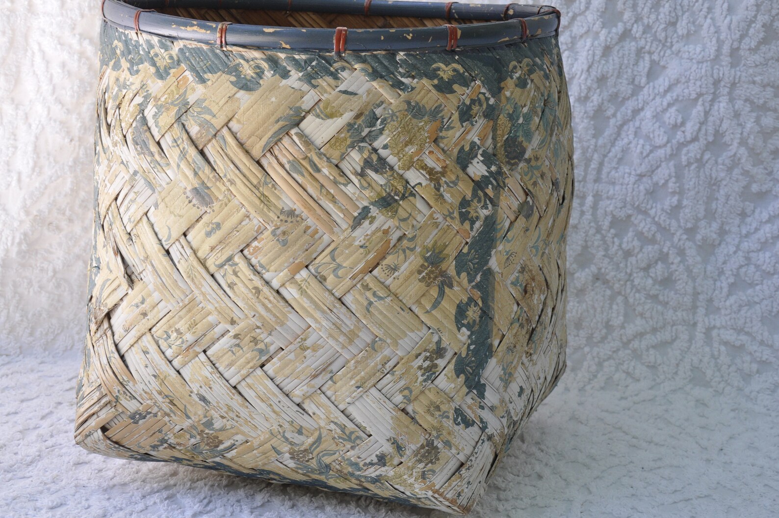 Vintage Wicker Basket Rustic Wicker Storage 80's - Etsy