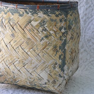 Vintage Wicker Basket | Rustic Wicker Storage | 80's Bohemian Basket ...