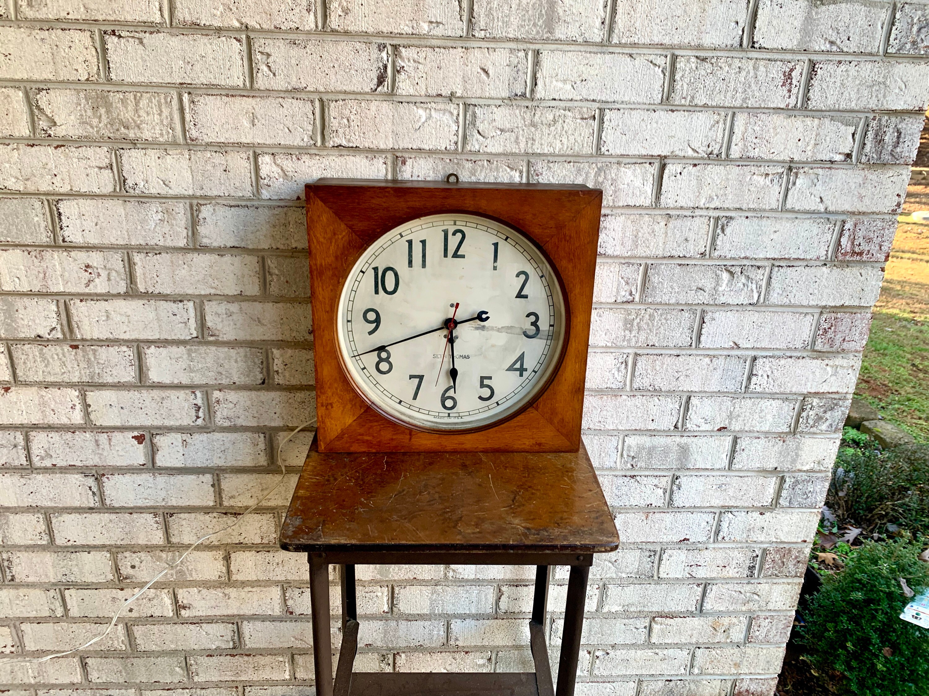 Antique Seth Thomas Clock in Wood Case Seth Thomas Oak Wall - Etsy
