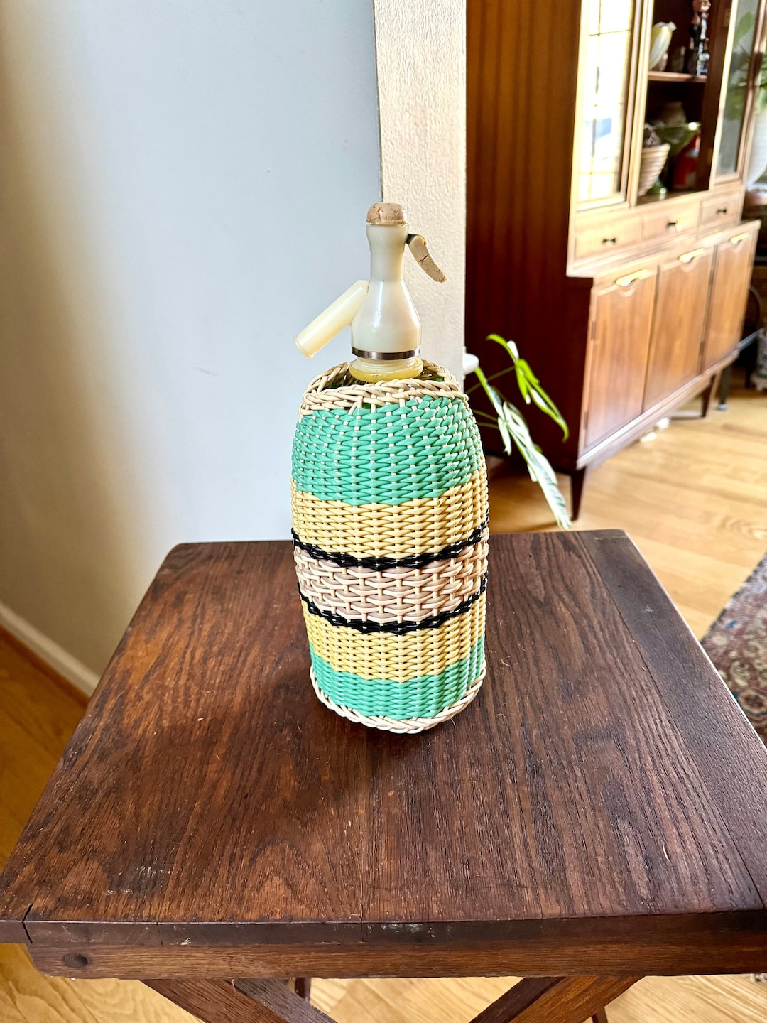 Vintage Syphon Bottle Woven Cover | Bottle Cover | Woven Bottle Cover ...
