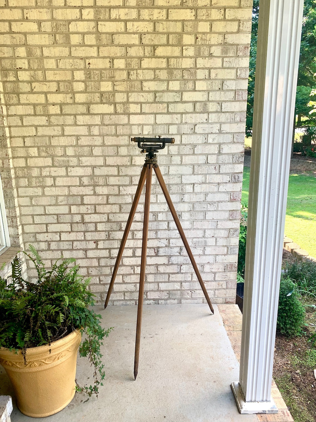 Vintage Surveyor's Transit Level and Tripod | Wood Tripod With Surveyor ...