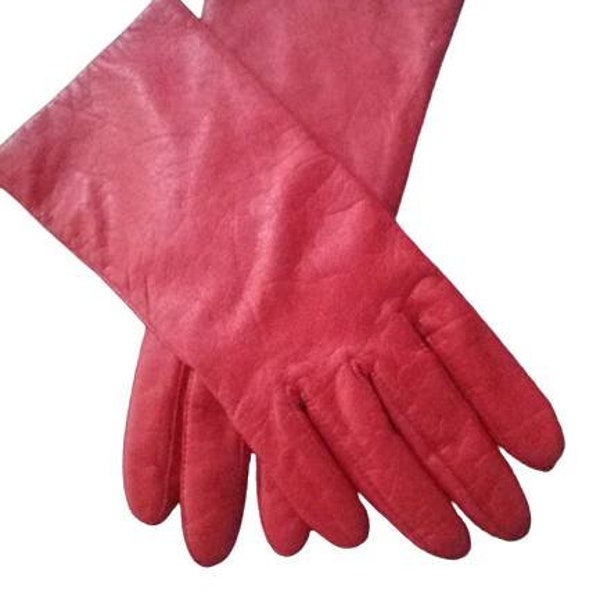 Red Leather Gloves - Etsy