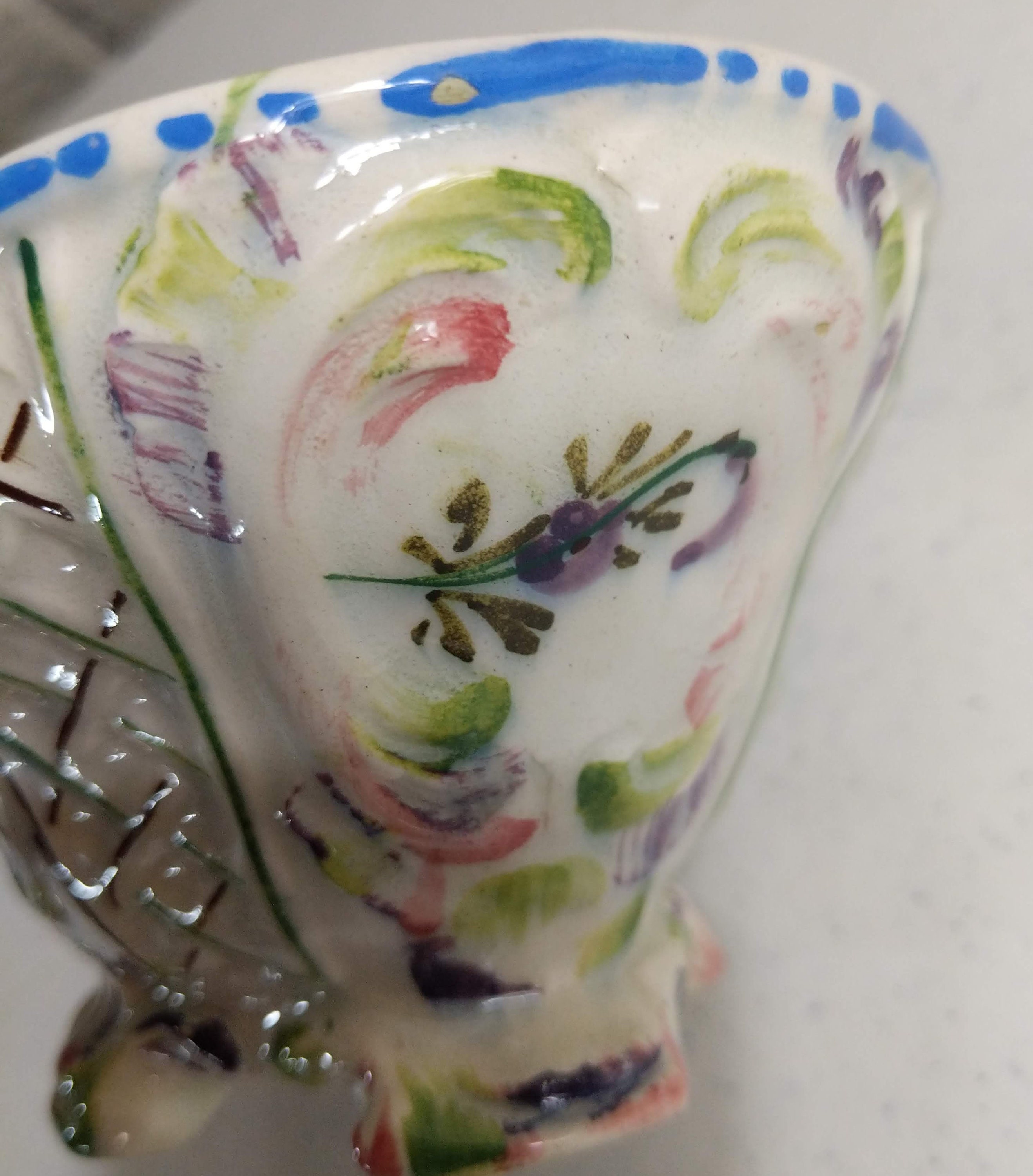 Footed Bowl Italian Pottery Decorative Bowl Antique Bowl Italy Pottery ...