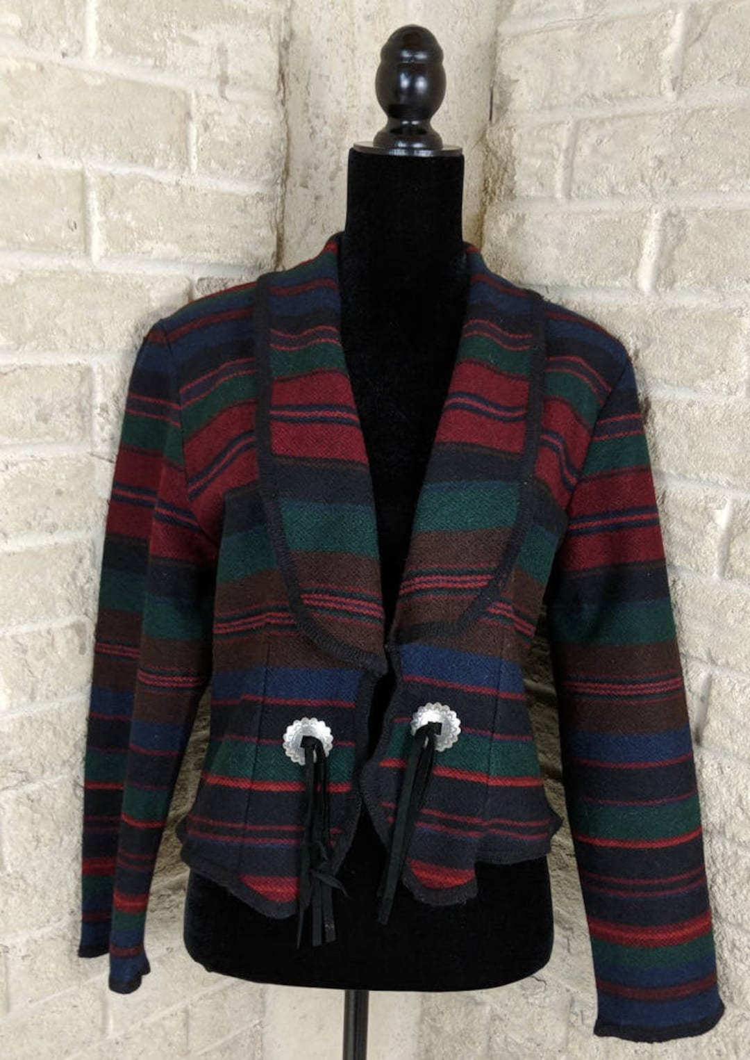 Southwest Jacket Woolrick USA Equestrian Aztec Jacket Plaid - Etsy