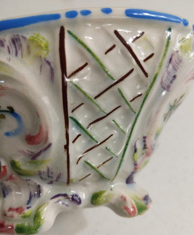 Footed Bowl Italian Pottery Decorative Bowl Antique Bowl Italy Pottery ...