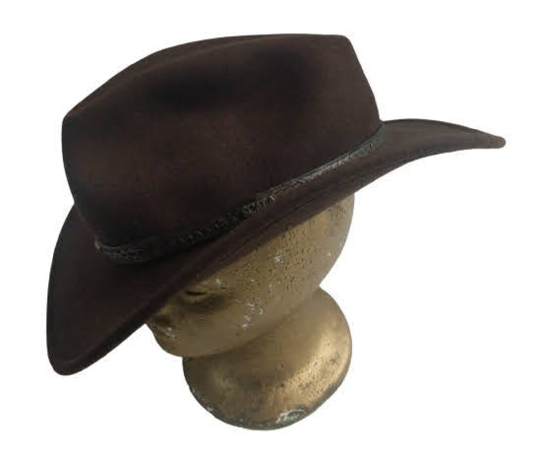 Vintage Delmonico Wool Blend Cowboy Hat: Black Western Hat, Mens 7 5/8 ...