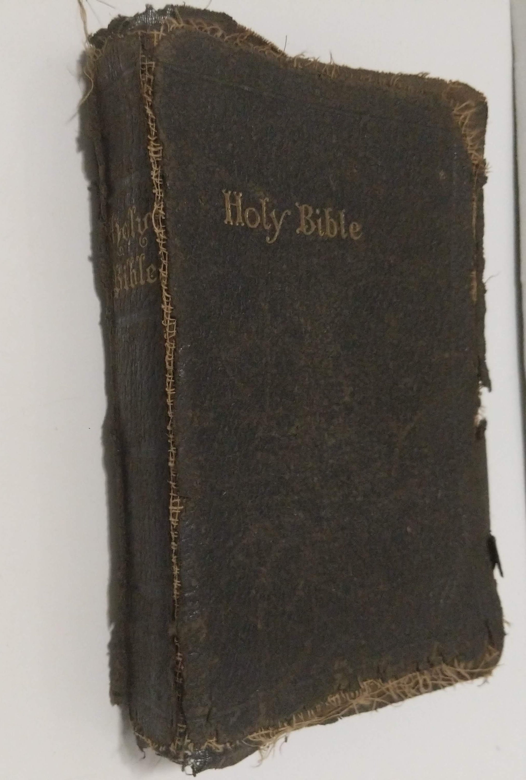 Vintage Bible Old Family Bible Leather-bound Inscribed Tattered Well ...