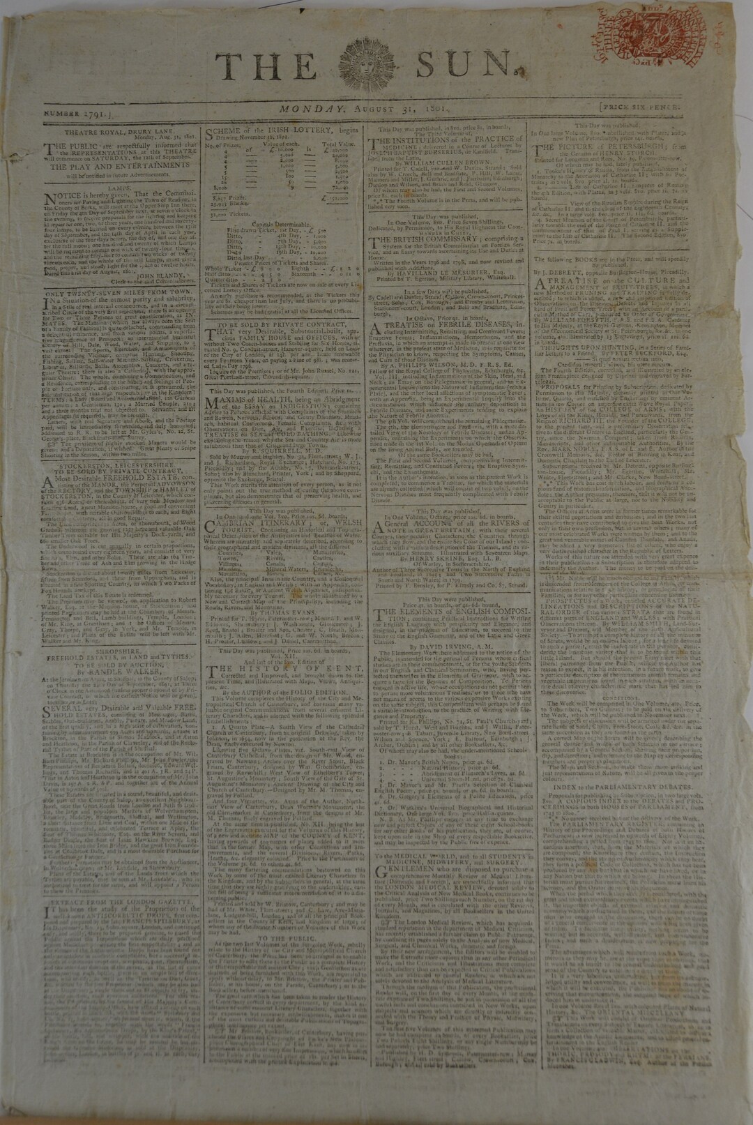 1801 London England Newspaper Antique Original Great Stories - Etsy