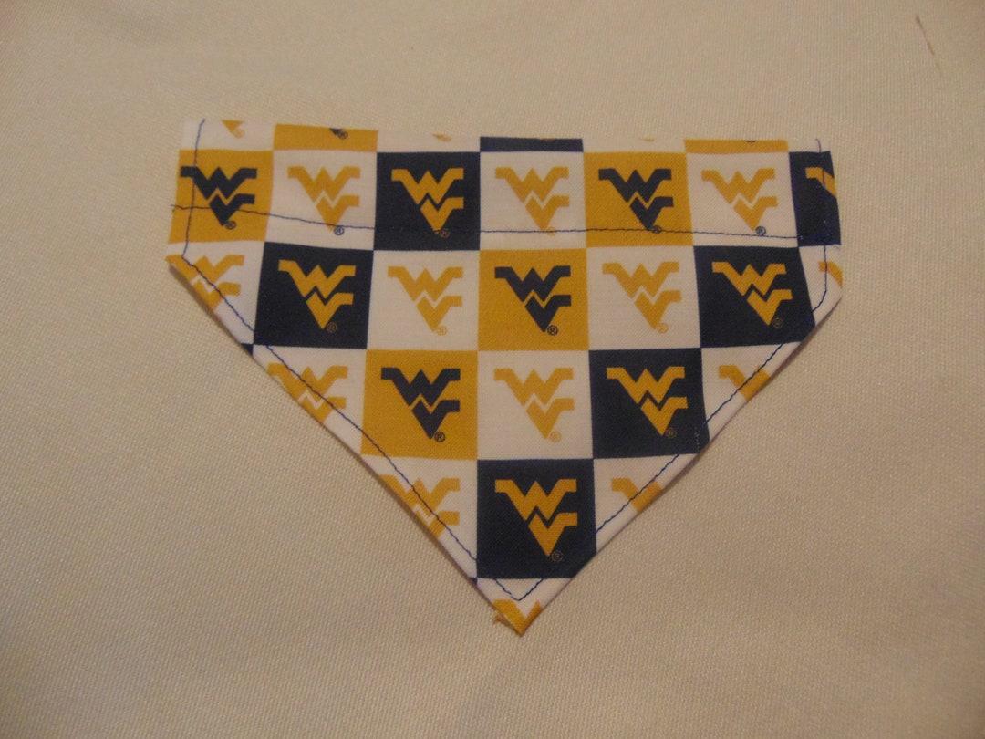 XS WVU Dog/cat Over the Collar Bandana Width 6.5 Inches Length 4.5 ...
