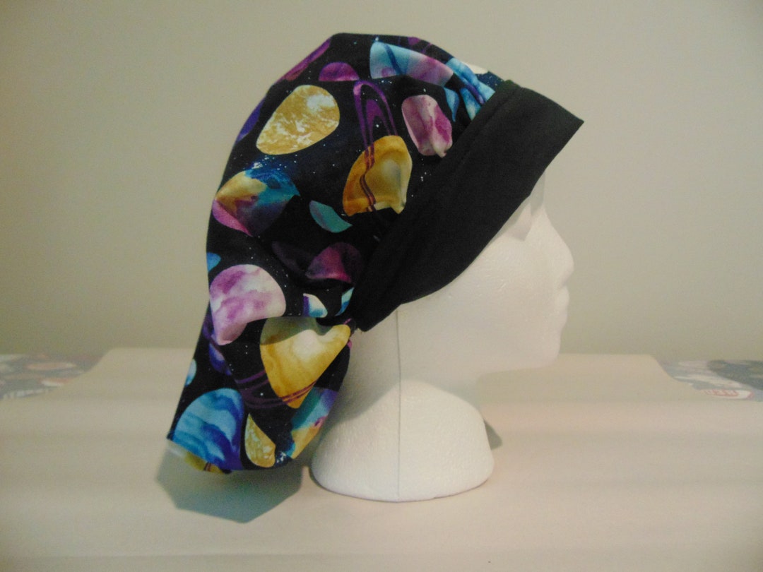 Galaxy Space Planets Solar System Bouffant Style Scrub Hat - Etsy