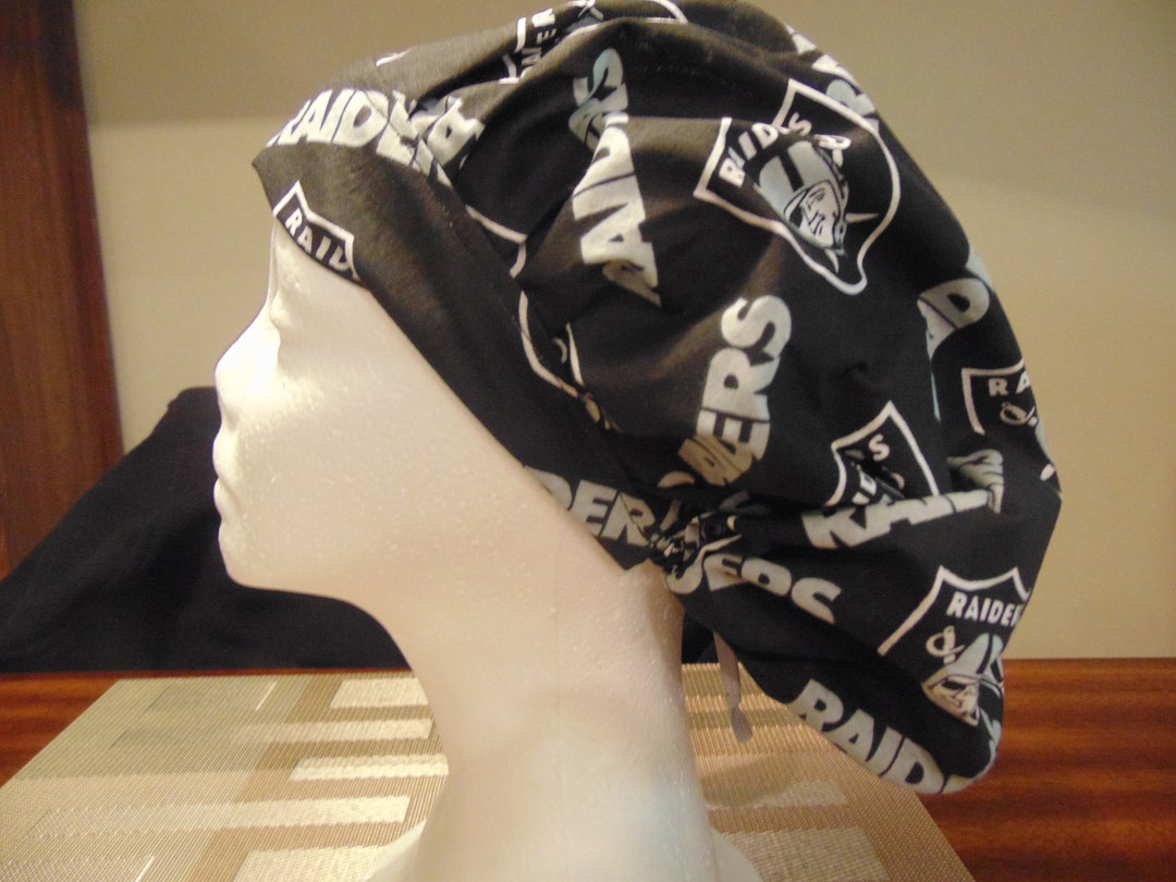 Las Vegas Raiders Bouffant Style Scrub Hat - Etsy