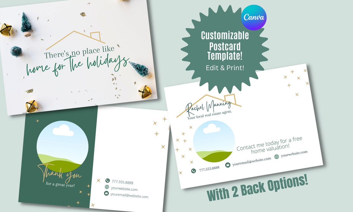 Real Estate Christmas Cards, Real Estate Holiday Postcard Packet ...