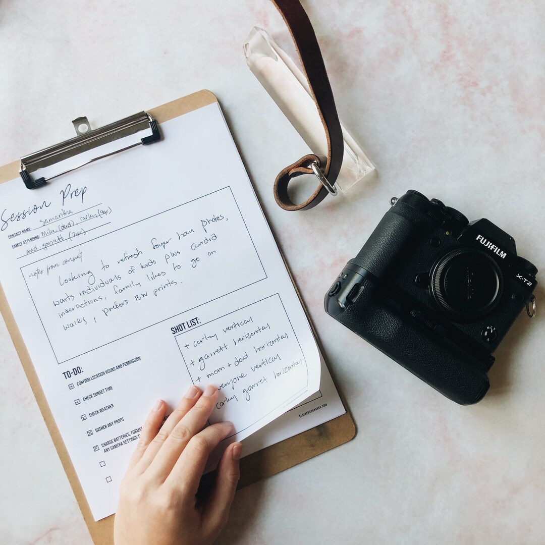 Client Workflow Printable for Photographers - Etsy
