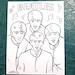 BEATLES Coloring Pages for Adults, Post Card Size, Fun Activity for ...