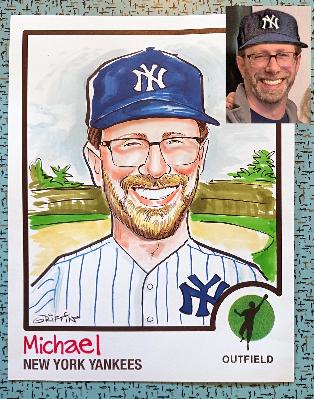 Baseball, Sports Color Caricature, Birthday Gift, Personalized Unique ...