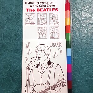 BEATLES Coloring Pages for Adults, Post Card Size, Fun Activity for ...
