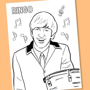 BEATLES Coloring Page Digital Download, 5 PAGES, Hand-drawn Coloring ...