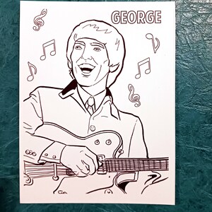 BEATLES Coloring Pages for Adults, Post Card Size, Fun Activity for ...
