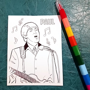 BEATLES Coloring Pages for Adults, Post Card Size, Fun Activity for ...