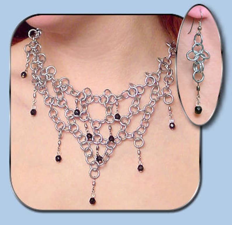 Crystalweave Chainmaille Necklace, Chainmail Renaissance Jewelry ...