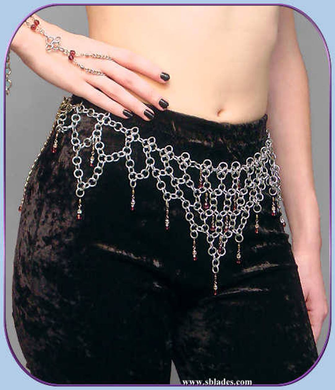 Crystalweave Chainmaille Waist Chain Belt, Chainmail Bellychain Jewelry ...
