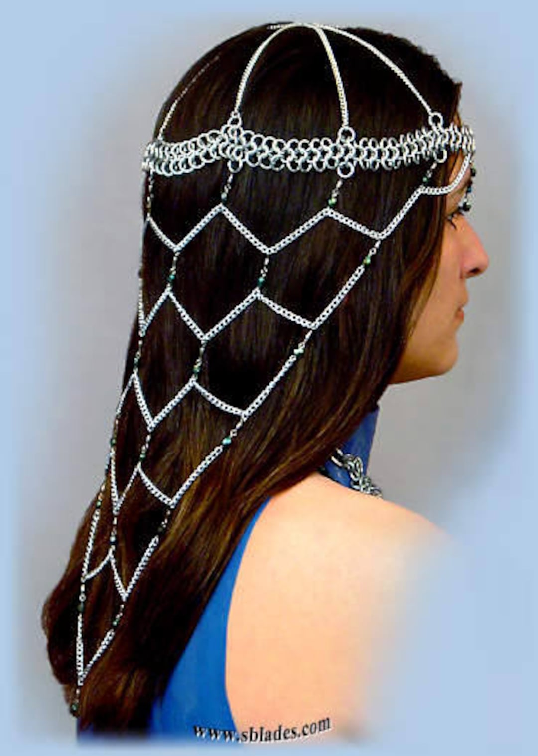 Amira Chainmaille Headdress, Renaissance Faire Chainmail Headpiece ...