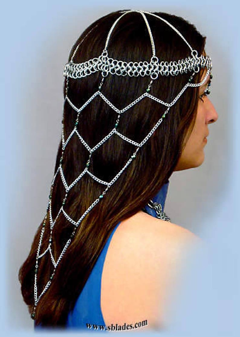 Amira Chainmaille Headdress, Renaissance Faire Chainmail Headpiece ...
