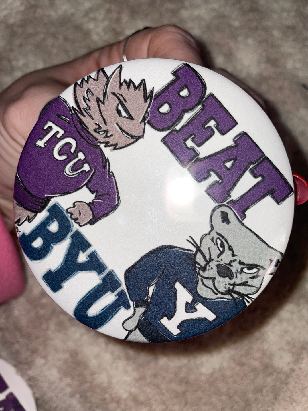 Beat BYU TCU Game Day Button - Etsy