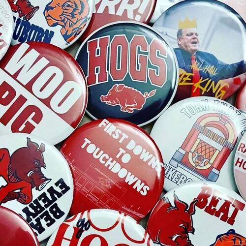 Arkansas Game Day Pins 3in Metal Back - Etsy