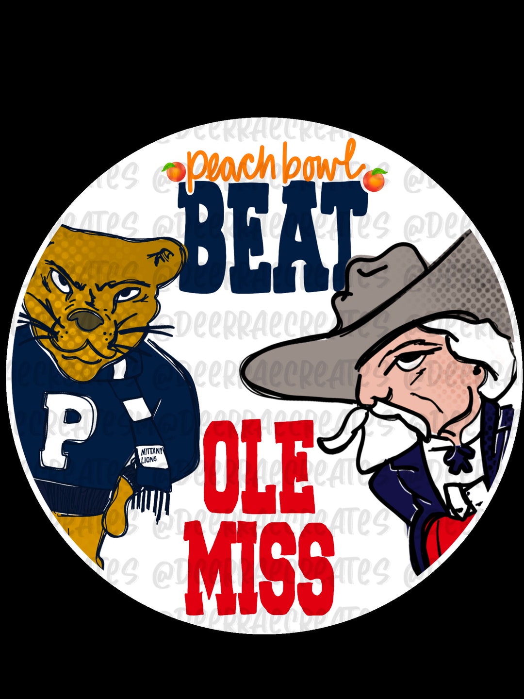 Ole Miss Penn State Beat Ole Miss Peach Bowl Game Day Button - Etsy