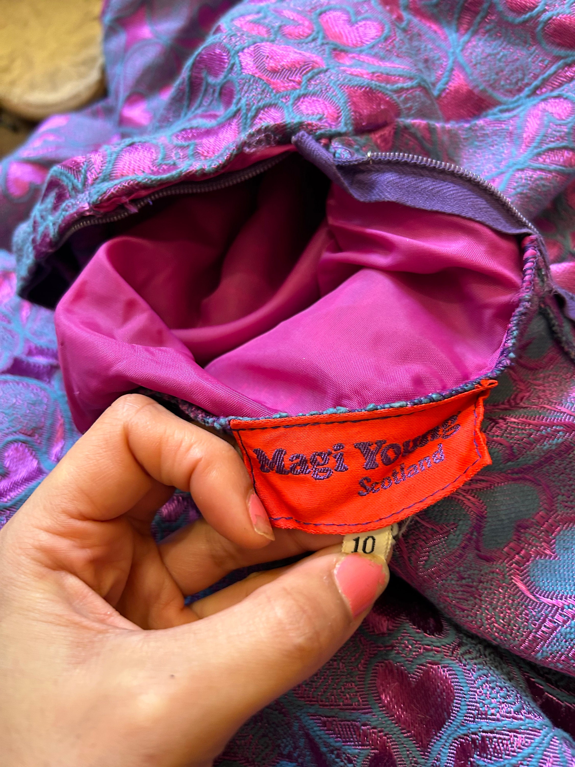 1960s 1970s Rare Vintage Magi Young of Scotland Brocade Heart Hooded ...