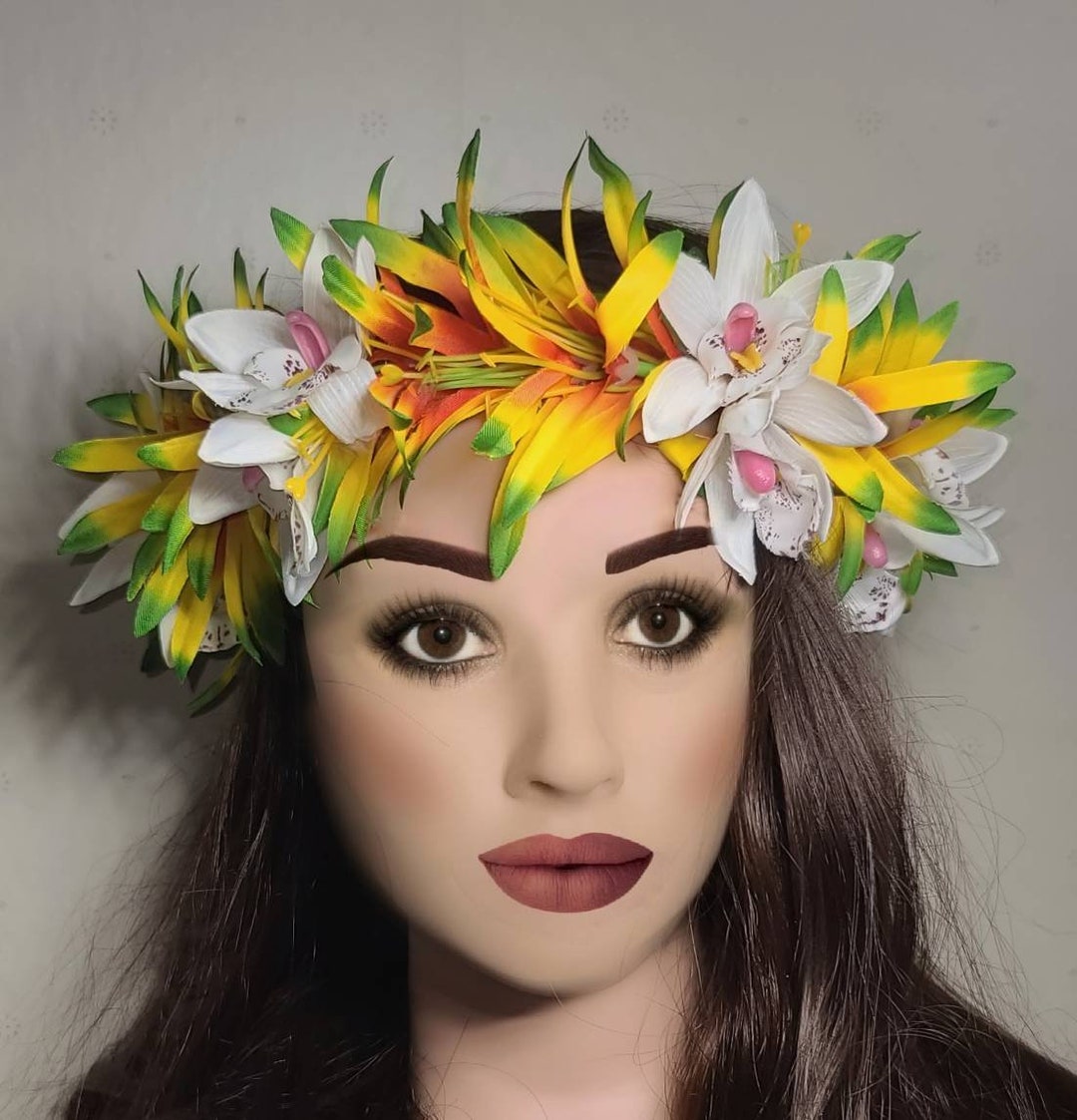 Hawaiian Haku Orchid Flower Crown - Etsy