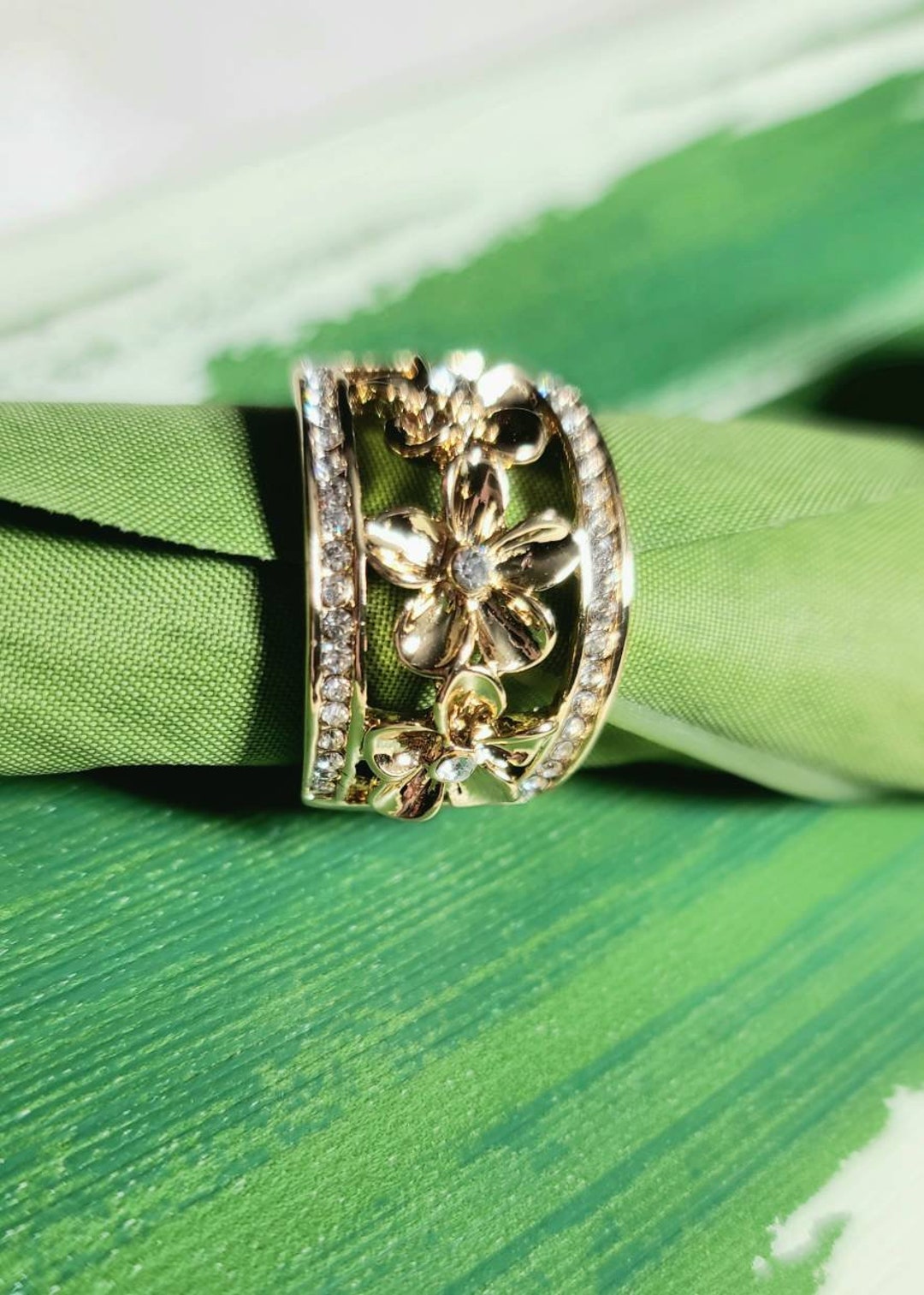 Polynesian/hawaiian Plumeria 14K Gold Plated Ring - Etsy